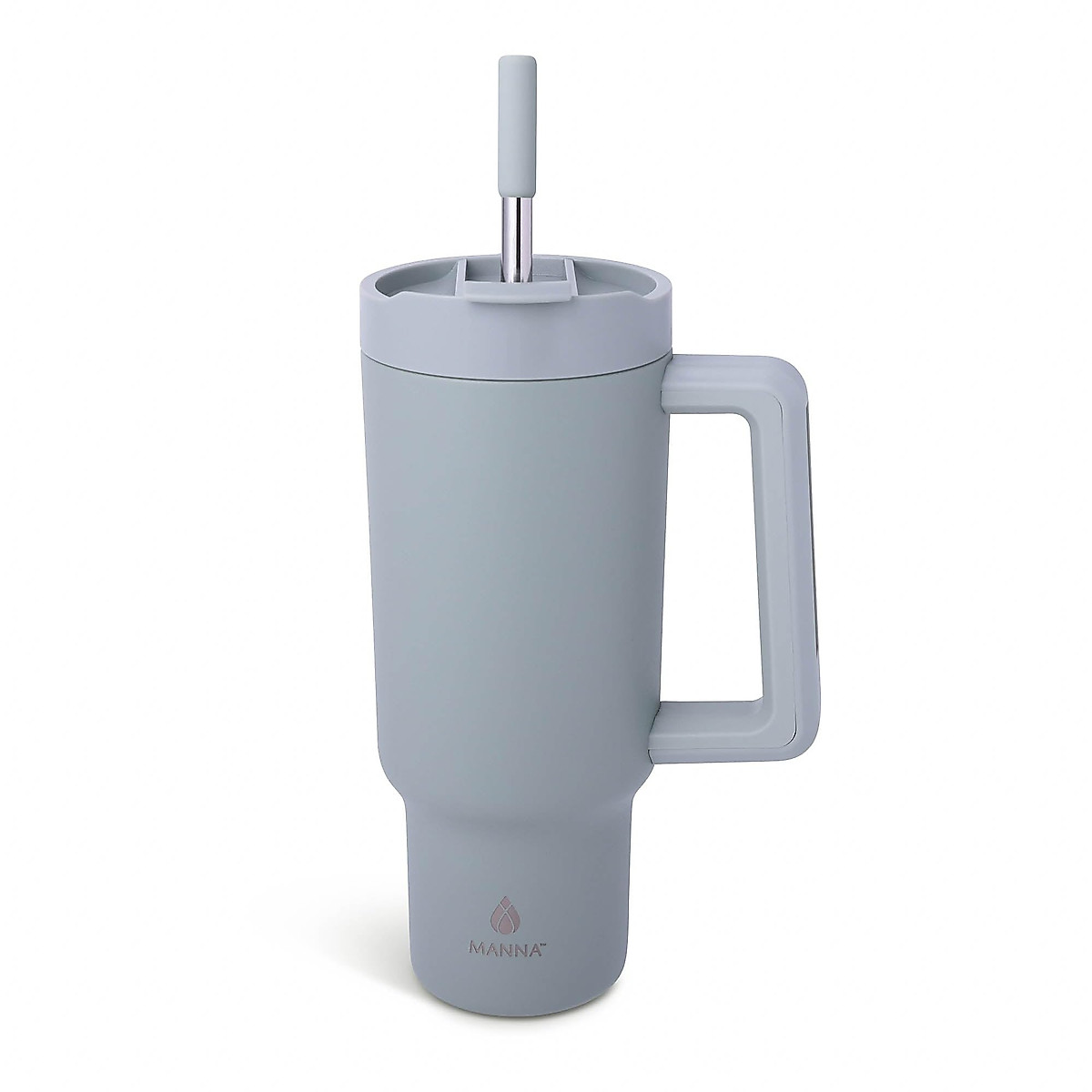 Manna Stainless Steel Double Wall Insulated Tumbler with Smart Seal Dual Sip Lid and Straw Fit Handle - 40 Oz - Soft Meadow Powder Coat