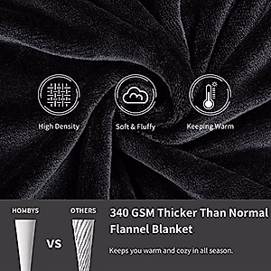 HOMBYS Oversized King 10'x 10' Extra Large Bed Flannel Thick Throw Blanket, Soft, Comfortable & Breathable Dark Grey 120x120 Winter Warm Blanket,Outdoor Giant Blanket for Summer and Picnic