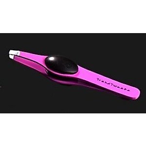 Trend Tweezers Stainless Steel G3 LED Lighted Precision Tweezer"Purple" + Designer Storage Case with Mirror + Replacement Light Battery