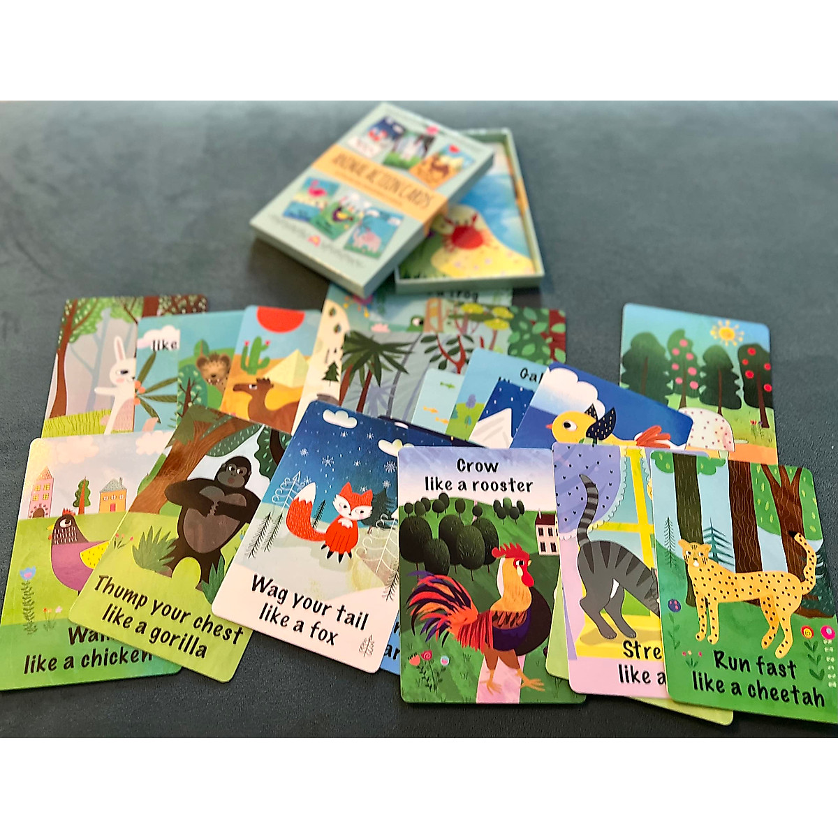 Creative Mango. Animal Action Cards. 25 Engaging Cards. Card Game for Toddlers. Active Toddler Game. 4"x6".