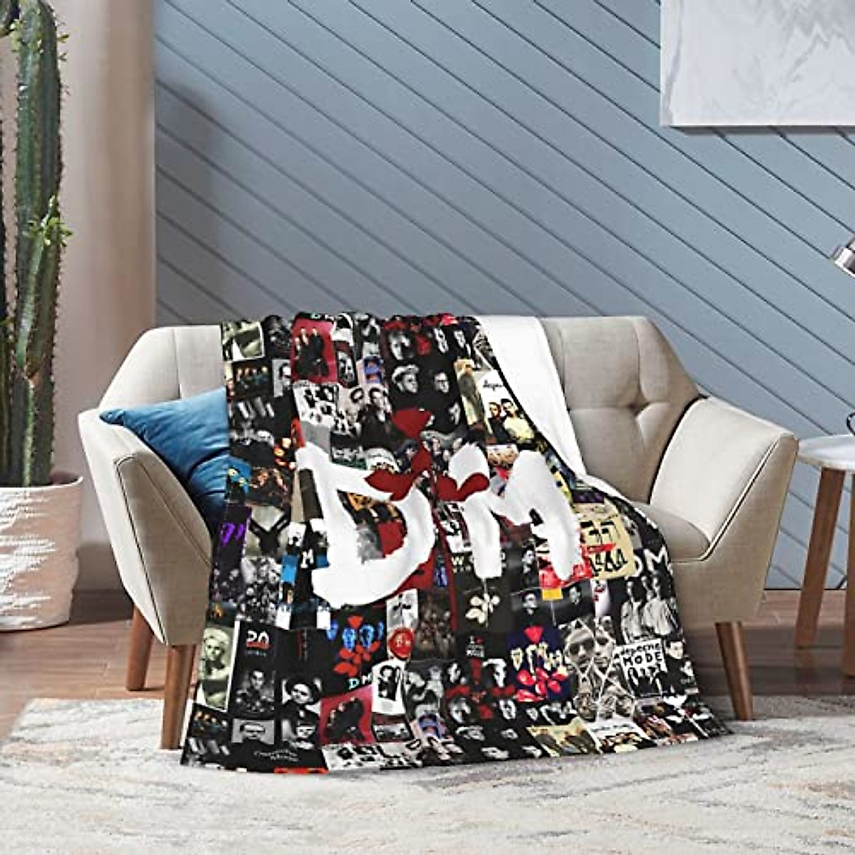 Jenniarner Flannel Plush Novelty Throw Blanket, Depeche Electronic Music Mode Throw for Fall Sofa Decorative, Super Cozy and Thick Wrinkle-Resistant 50"x40"