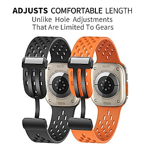 Magnetic Anti Sweat Sport Band/Strap for Apple Watch, Waterproof Breathable Silicone Correas. Para Compatible with iWatch Ultra SE Series 10/9/8/7/6/5/4/3/2/1,For Women Men, 42mm 44mm 45mm 46mm 49mm