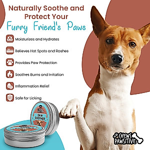 Chews Pawsitive Skin Soother for Dogs 2 oz (60g) Tin - 100% Organic Balm Protects and Heals Dry Skin and Paws Vitamin E and Natural Oils