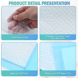 Timoo 100 PCS Disposable Changing Pad Leak-Proof Underpad Bed Table Protector Mat, Soft Non-Woven Fabric, 17 Inches x 13 Inches