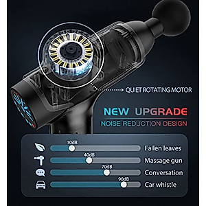 Massage Gun - Percussion Muscle Massage Gun for Athletes, Super Quiet Portable Electric Sport Massager, Handheld Deep Tissue Massager of Y8 Pro Max (Dark Black)