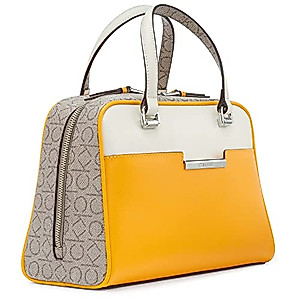 Calvin Klein Nolan Zip Around Satchel, Mango/Almond/Taupe