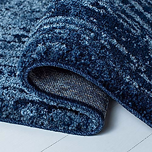 SAFAVIEH Retro Collection Area Rug - 9' x 12', Light Blue & Blue, Modern Abstract Design, Non-Shedding & Easy Care, Ideal for High Traffic Areas in Living Room, Bedroom (RET2770-6065)