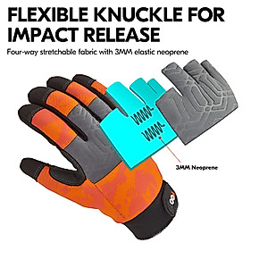 Vgo... 0°C/32°F Winter 3M Thinsulate Lined Work Gloves,Waterproof Work Gloves,Cold Storage,Freezer Use(M,Orange,SL7716FW)