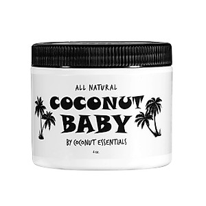 Coconut Baby Oil - Natural & Organic Moisturizer, Hair Oil for Cradle Cap Treatment, Newborn Sensitive Skin, Eczema & Psoriasis Relief, Unscented, Sunflower & GrapeSeed Oil 4 floz | Coconut Essentials