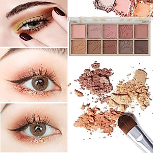 Sulily 10 Colors Eyeshadow Palette Matte Naked Eye Shadow Makeup,High Pigmented, Naturing-Looking, Ultra-Blendable,Long Lasting High Pigment Nude Eyeshadow with 3 Eyeshadow Brush(Plant Rhythm