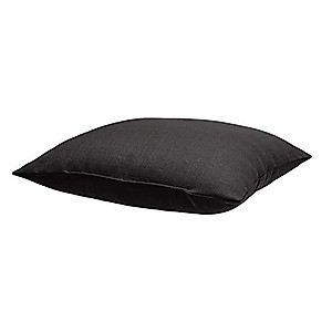 Amazon Basics 2-Pack Decorative Throw Pillows - 18" Square, Black Linen Style