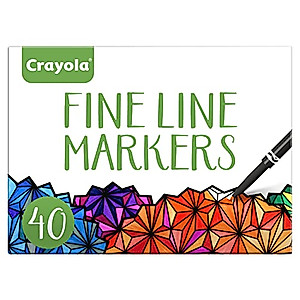 Crayola Fine Line Markers for Adults (40 Count), Premium Marker Set for Adult Coloring, Great for Adult Coloring Books, Gifts [Amazon Exclusive]