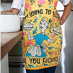 Crazy Dog T-Shirts I'm Going to Feed All You Fuckers Funny Cooking Food Graphic Kitchen Accessories (Oven Mitt + Apron)
