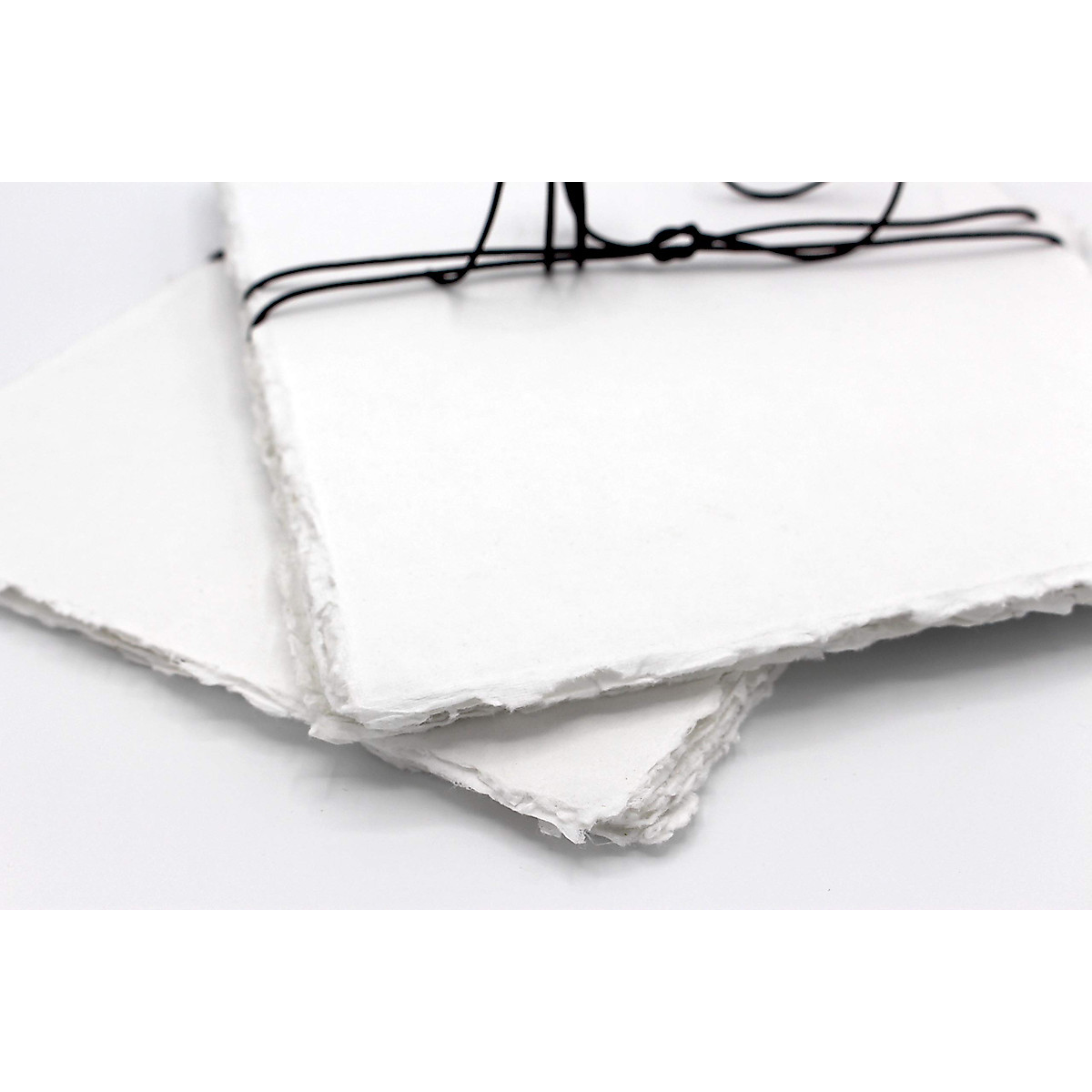 Shizen Design Watercolor Paper, 8.5 x 11 inch 200GSM Cotton Rag Paper Deckled Edge, Torn Paper, Handmade Paper Sheets for Drawing, Watercolor, Sketching