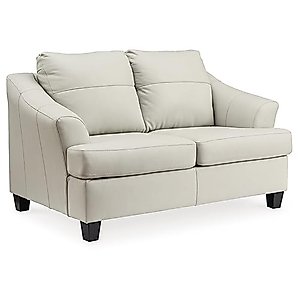 Signature Design by Ashley Genoa Modern Leather Match Loveseat, White