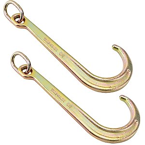 SPARKWHIZ 15 Inch J Tow Hook Heavy Duty Grade G70 5,400 lbs, Axle Strap Wrecker Roll Back Clevis, 2 Pack