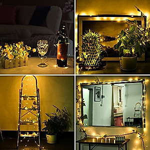 ANJAYLIA 16.5Ft 50 LED Fairy Lights Battery Operated String Lights for Party Home Wedding Festival Decoration, Warm White