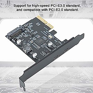 BEYIMEI PCI-Express 4X to USB 3.1 Gen 2 (10 Gbps) 2-Port Type C Expansion Card Asmedia Chipset,Integrated SATA15PIN Power Supply Interface,for Windows 7/8/10/MAC OS 10.14