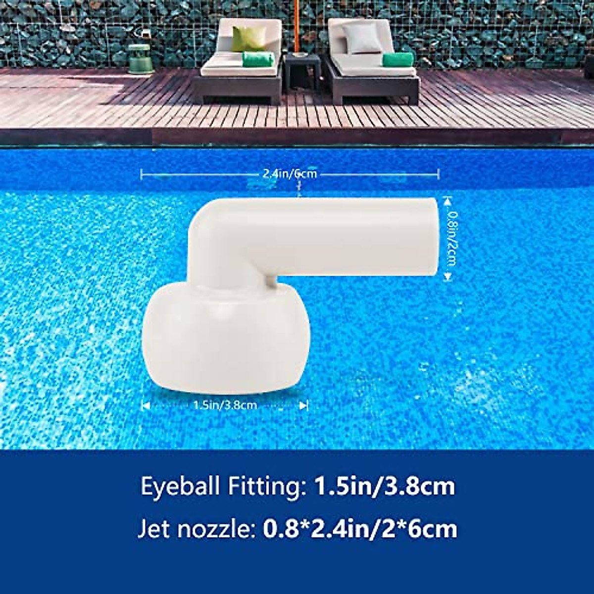 ChangTa Directional Pool Skimmer Jet Return Nozzle Compatible with Inside Most Swimming Pools Hydrostream Return Inlet Fitting Reduce Skimmer Net Maintenance Fits Pool Rakes Skimmers & Nets Parts
