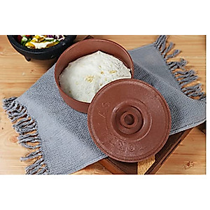 Caspian 8-1/2"Dia Brown Brick Color Tortilla Keeper/Warmer/Server Pancake Keeper with Lid, Food Container, Perfect for Keeping Tortillas, Pancakes, Waffles, Taco Warm, 1 Piece