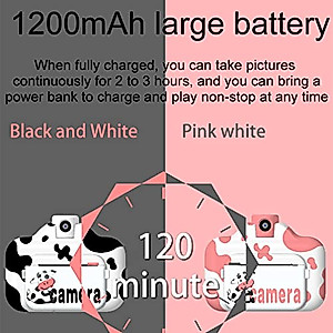 QSYY Children's High-Definition Printable Digital Camera, 20 Million Pixels, 2.4-Inch Display, with 32G Memory Card Printing Paper, Gifts for Boys and Girls,Black