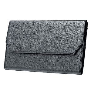 Lanxivi 12 Black Genuine Leather Fountain Pen Case Organizer Bag Portfolio, Protective Sleeve Cover Pen Holder with Divider Slot for Rollerball Pen, Pencil Collection