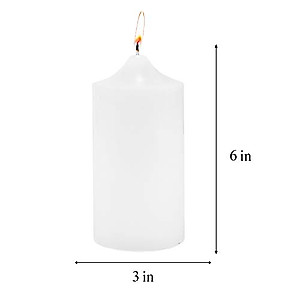 Super Z Outlet 3" x 6" Unscented White Pillar Candle for Weddings, Home Decoration, Relaxation, Spa, Smokeless Cotton Wick. (1 Candle)