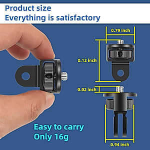 Camera Tripod Mount for Gopro Adapter, 360° Adjustment 1/4-20 Screw Conversion Adapter for GoPro Hero12, Insta360 ACE Pro ONE X4 X3, X2, Go 2, Xiaomi Yi and DJI OSMO Other Action Cameras