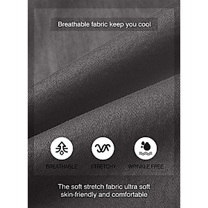 JMIERR Mens Casual Shorts - Cotton Linen Drawstring Summer Beach Stretch Twill Chino Golf Dress Shorts Shorts with Pockets Elastic Waist, 2XL, A1 Grey2