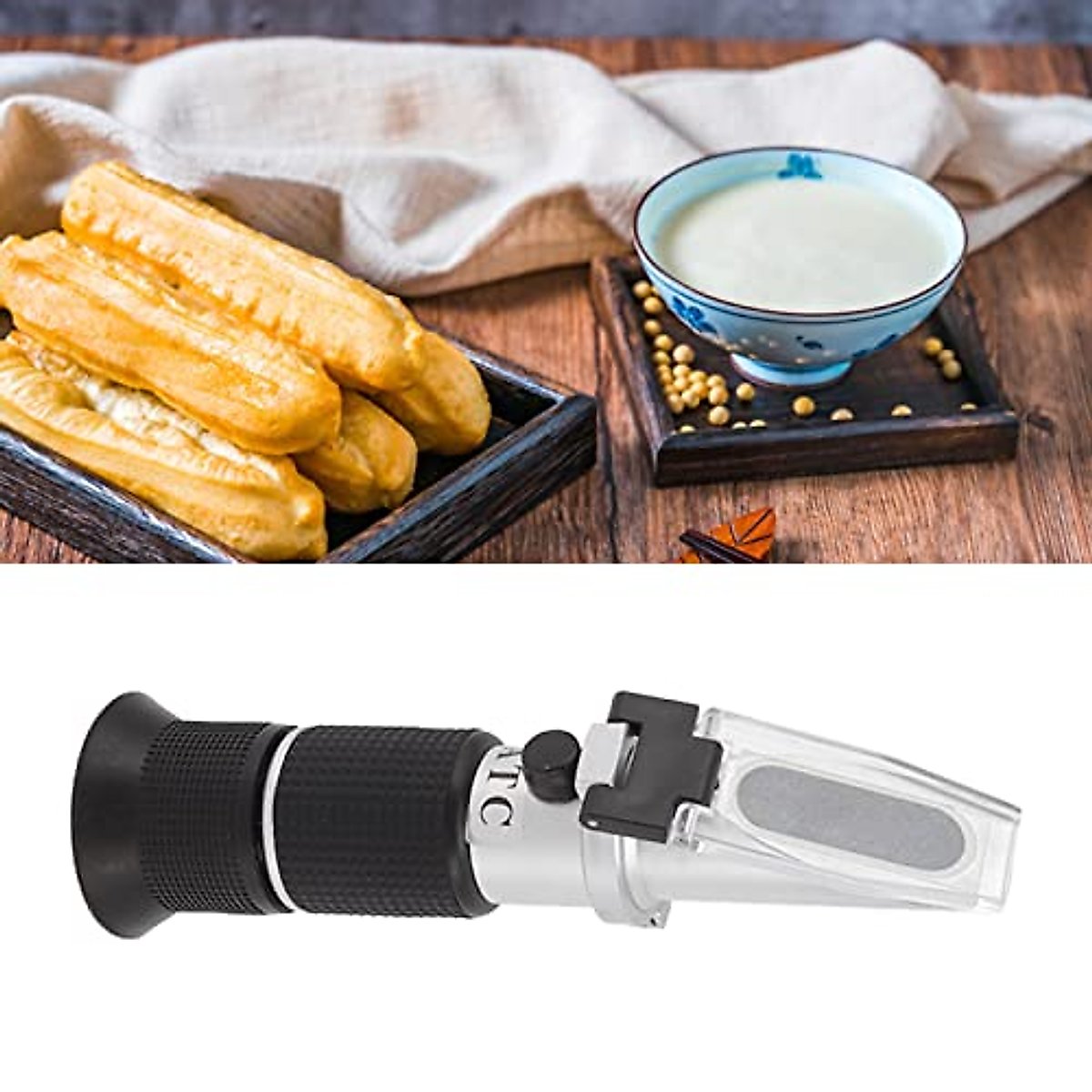 GRCFUMO Brix Meter Refractometer, 0 to 80 Per Cent Handheld Refractometer, Portable Brix Testing Machine for Fruit, Honey, Maple Syrup and Other Sugary Drink