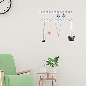 Yolev 2 Pack Necklace Hangers Acrylic Necklaces Holder Wall Mounted Jewelry Organizer Hanging Necklace Holder, Shape Hooks, Jewelry Hangers for Necklace,