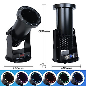 LED Professional Confetti Launcher Cannon Machine, Confetti Blower Machine Confetti Cannon 12X3W RGB 3 in 1 DMX/Remote Control for Weddding Disco Show Club Stage Party