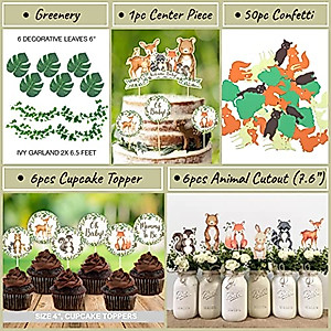 268 Piece Woodland Baby Shower Decorations for Boy Or Girl Kit | Gender Neutral Forest Animal Decor | Banners Garland Fans Guestbook Sash Balloons Cake Topper Games Stickers Creature Cutouts Ivy Vines