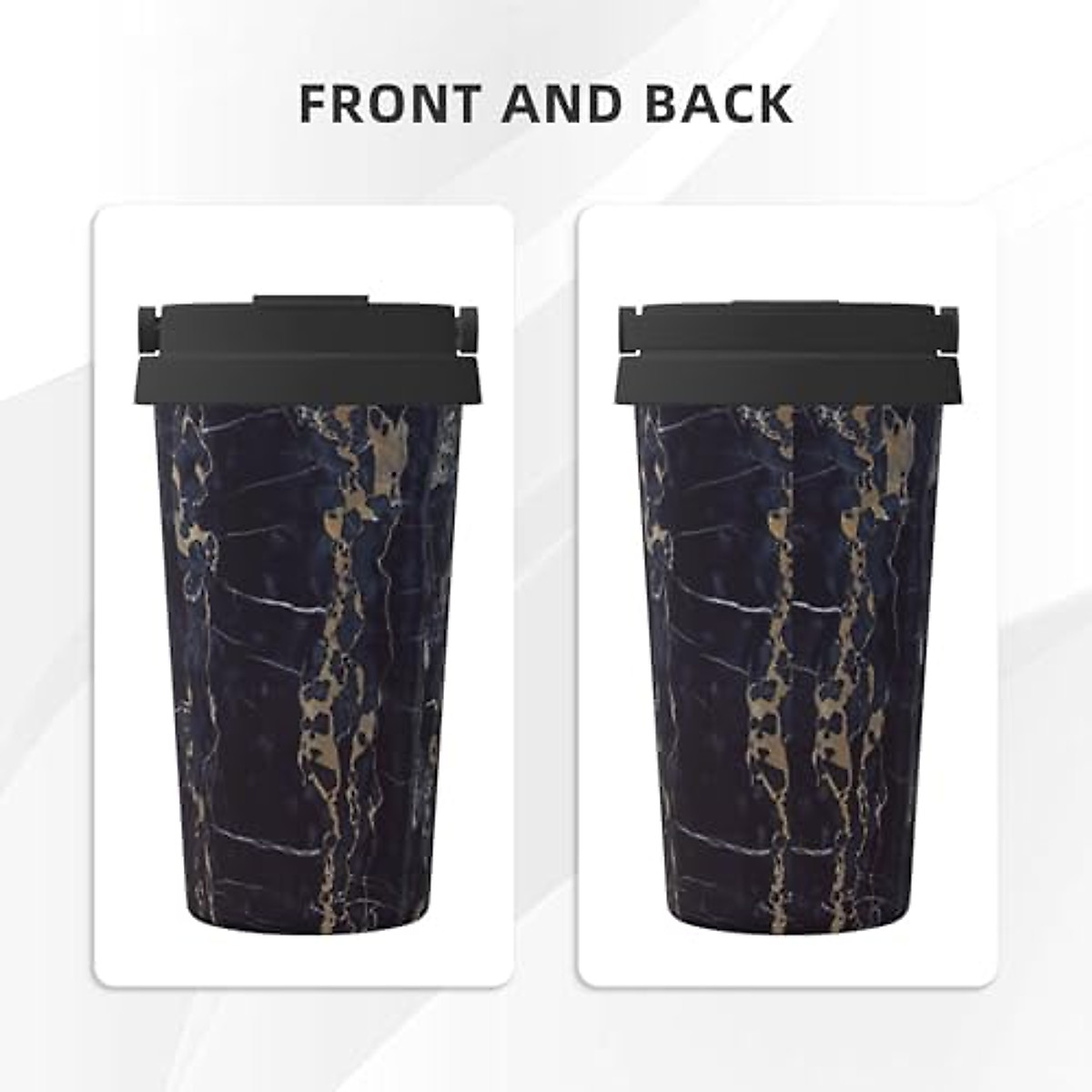 WANGXUEE Marble Pattern Print 500ml Stainless Steel Travel Tumbler Double Wall Vacuum Insulated Coffee Mug