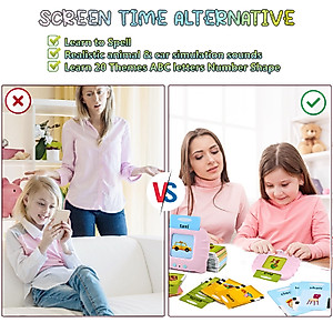 FREE TO FLY Learning Toys Flash Cards for Toddlers 2-4: 384 Sight Words Kindergarten Alphabet ABC Learning Card Machine Tater Tots Pocket Vocab Learning Gift for 2 3 4 5 6 Year Old Girls Boys