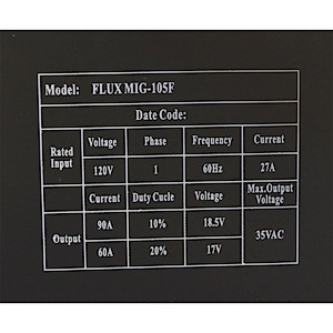 Mig 105 Flux Core Wire Mig Welding Machine 90AMP No Gas Welder Cooling Fan
