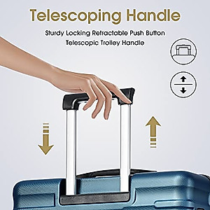 Merax Carry on Luggage Sets of 3 Suitcases with Wheels 20 24 28 Inch Luggage with Spinner Wheels Hard Shell TSA Luggage