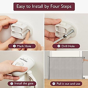 Momcozy Retractable Baby Gate, 33" Tall, Extends up to 55" Wide, Child Safety Baby Gates for Stairs, Doorways, Hallways, Indoor, Outdoor