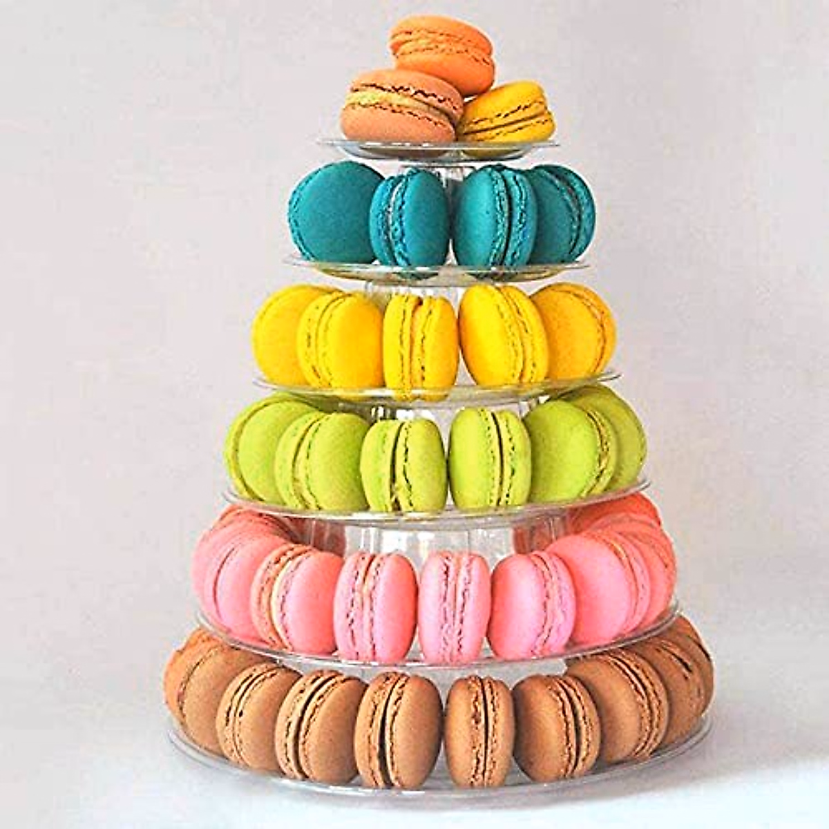 Candora 6-Layer Macaron Display Stand Cake Stand Macaron Tower Wedding Display Stand(2 Sets)
