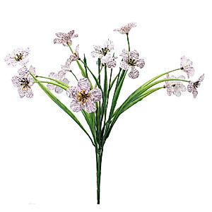 ALIERSA 12 Bundles Artificial Grass Orchid Artificial Flowers Outdoor Silk Fake Flowers for Home Decor Garden Fake Green Plant Porch Window Box Decoration (White)