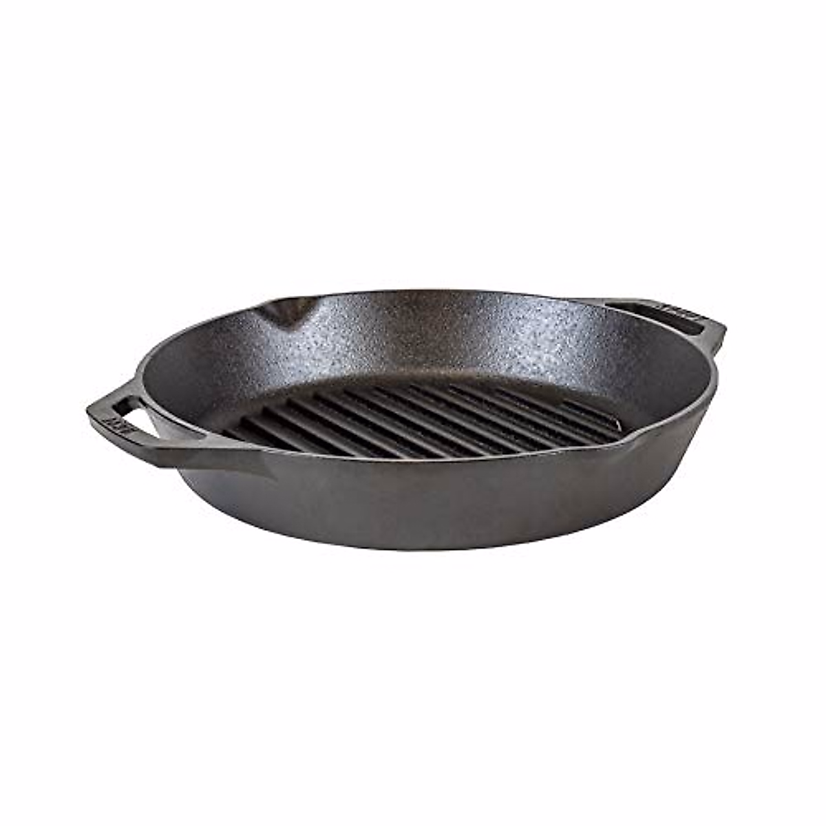 Lodge 12" Cast Iron Dual Handle Grill Pan, Black