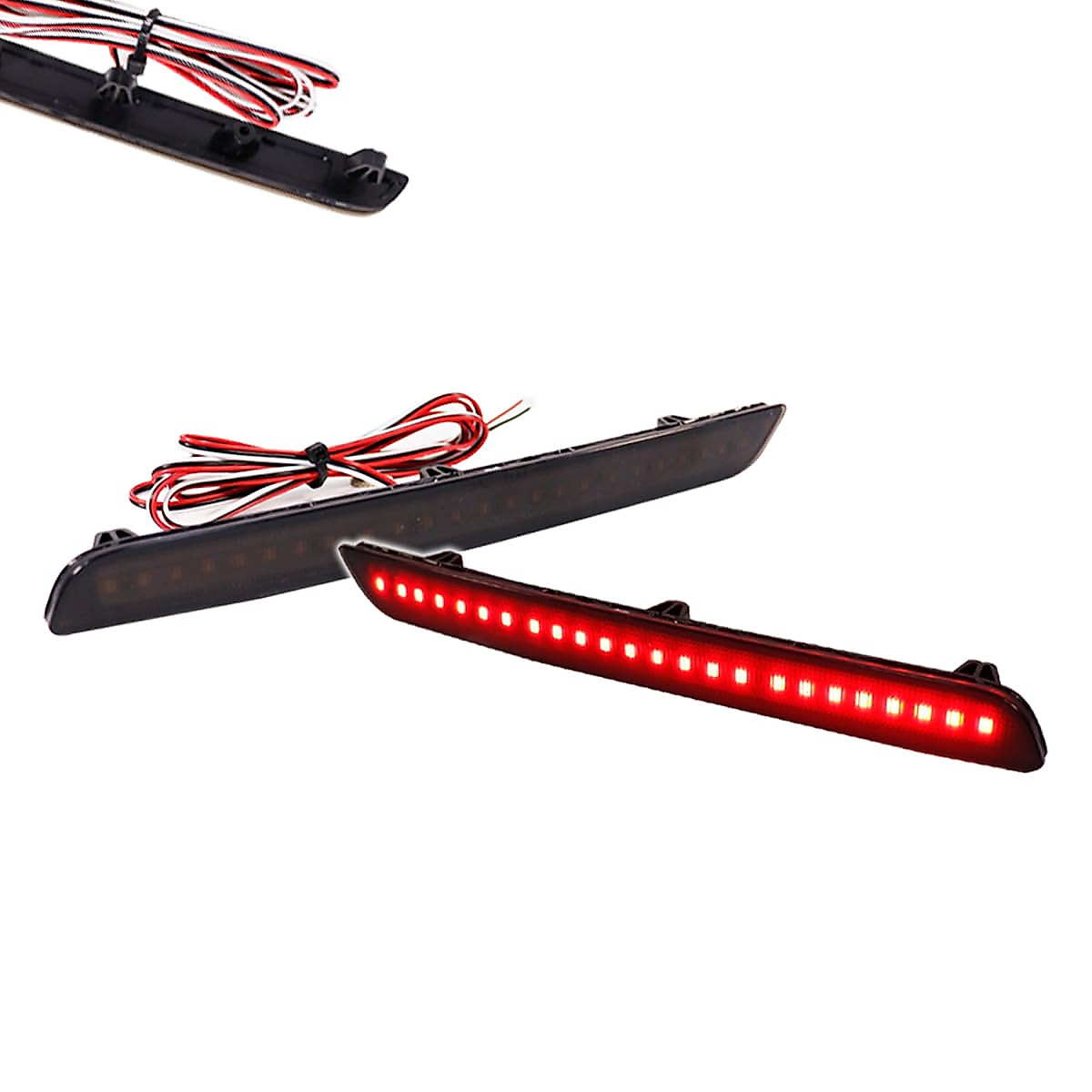 ADIIL 2PCS Smoked Lens Red LED Rear Fog Light Bumper Reflectors Brake Tail Lamps For 2020 2021 2022 Toyota GR Supra