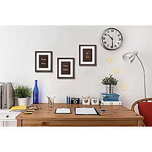 DEKWINN 8x10 Picture Frame Set of 3 with Real Glass for Pictures 5x7 with Mat or 8x10 Without Mat, Wall Mounting or Tabletop display Photo Frames in Walnut