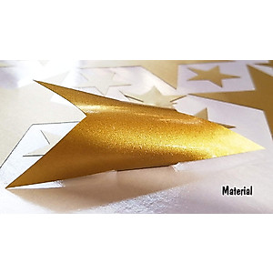 Mozamy Creative Star Wall Decals (146 Count) Gold Star Wall Decal Bedroom Wall Decals Star Wall Stickers Removable Peel and Stick Wall Decals, Vintage Gold