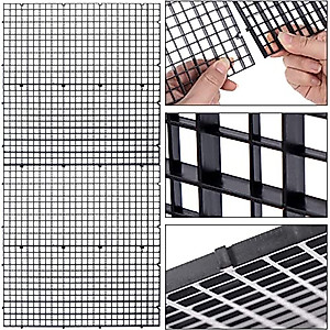 6 Pcs Grid Isolate Board Divider Fish Tank Bottom Black Filter Tray Aquarium Crate by OBANGONG