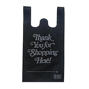 Green Smart Products 10800 Pcs Reusable Non-Woven Eco-Friendly Thank You T-Shirt Shopping Grocery 22”x12”x7” Tote Bags, Black
