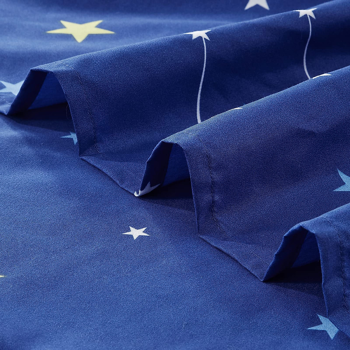 Homiest 3pcs Constellation Sheets Twin Size Bed Set, Star Pattern Cute Soft Bedding Set, Deep Pocket Twin Sky Printed Sheets for Kids Teen Boys Adults, Navy Blue