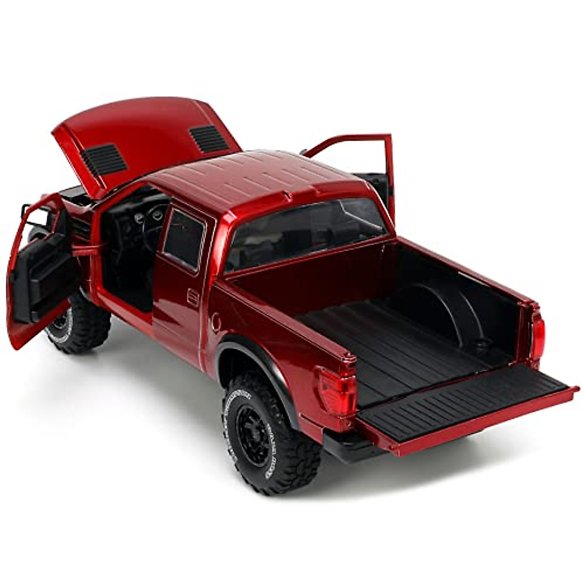 Jada Toys Just Trucks 1:24 2011 Ford SVT Raptor Die-cast Car Red with Tire Rack, Toys for Kids and Adults