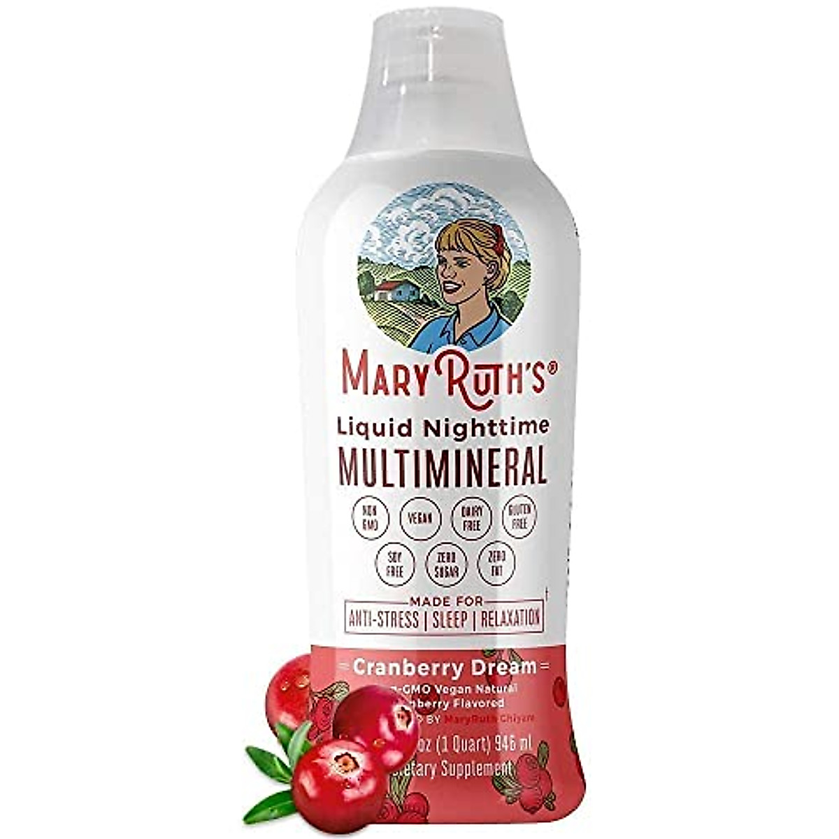 Liquid Multivitamin Raspberry & Liquid Multimineral Cranberry Bundle by MaryRuth’s | Vitamin A, B, C, D3, E & Amino Acids | Immune & Energy Support | Sleep Support | Magnesium Calcium & MSM Supplement