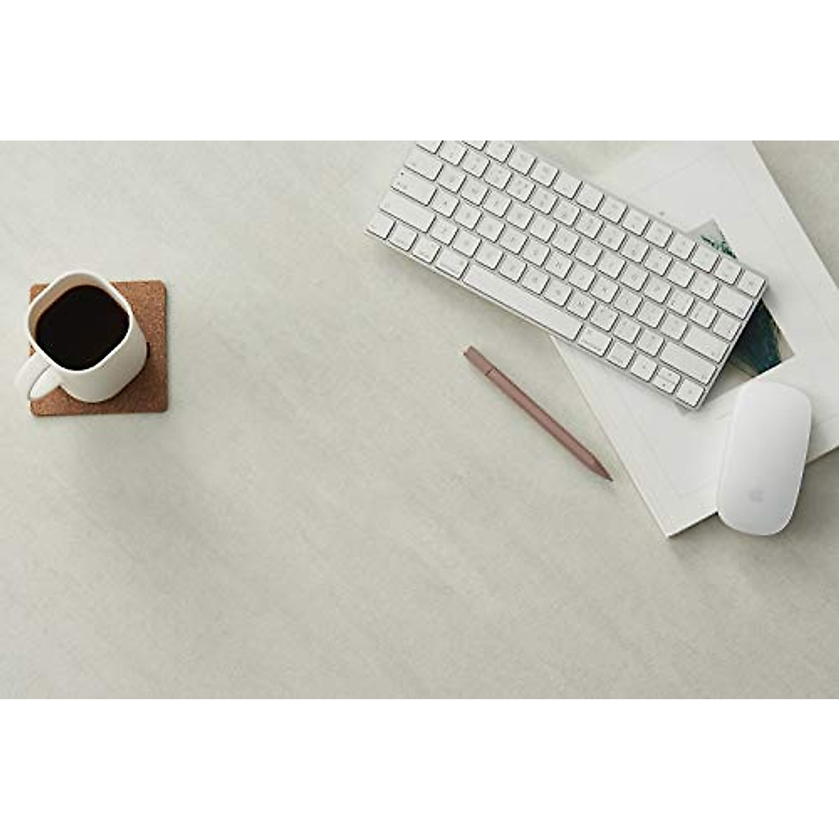 Kaboon Universal Tabletop 47.25"x30", Solid One-Piece Melamine Table Top, Double Desk L-Desk DIY, Home and Office,Sea Salt/White